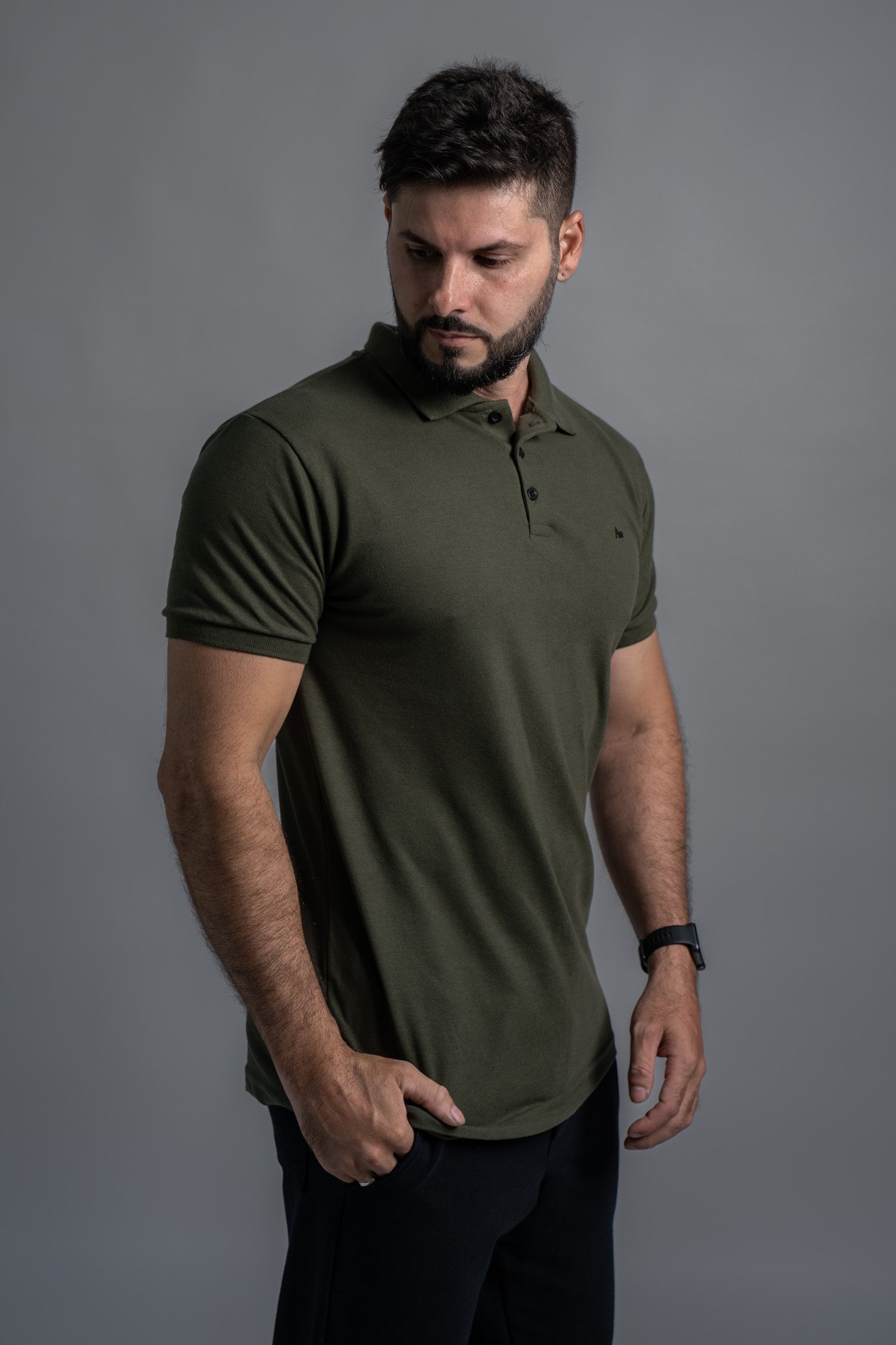 Camisa Polo Verde Oliva - Anarhu